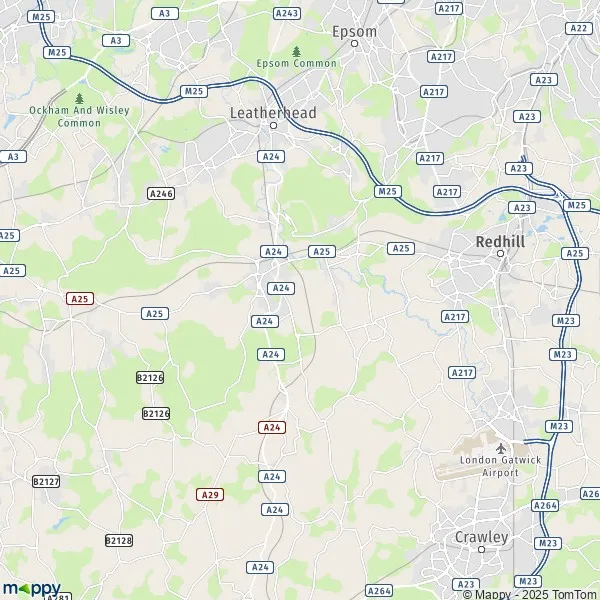 Map Mole Valley: map of Mole Valley (KT22 8) and practical information