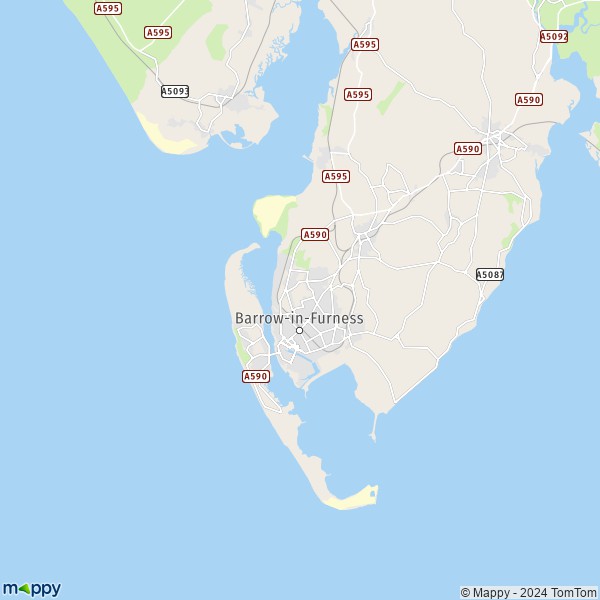 Map Barrow-in-Furness: map of Barrow-in-Furness (LA13 0) and practical ...