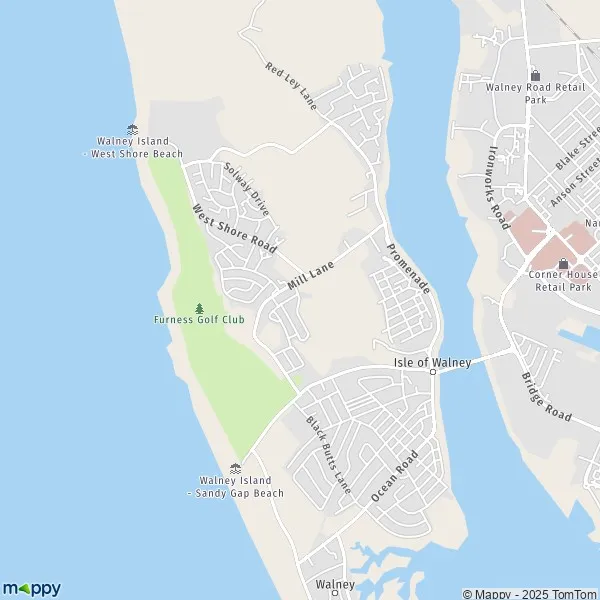 Map Isle of Walney: map of Isle of Walney (LA14 3) and practical ...