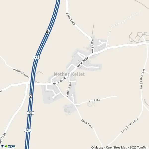 Map Nether Kellet: map of Nether Kellet (LA6 1) and practical information