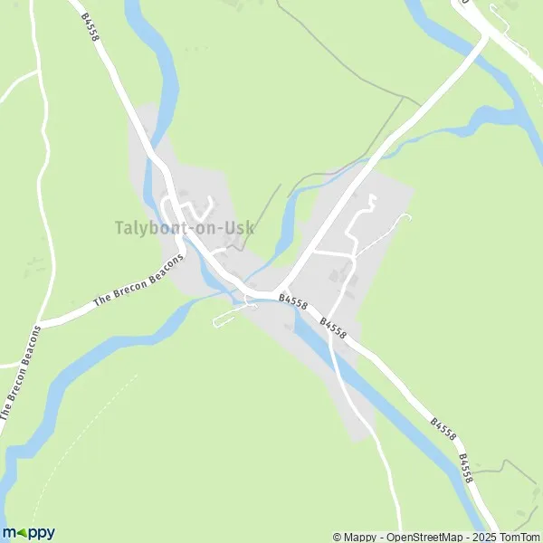 Map Talybont-on-Usk: map of Talybont-on-Usk (LD3 7) and practical ...