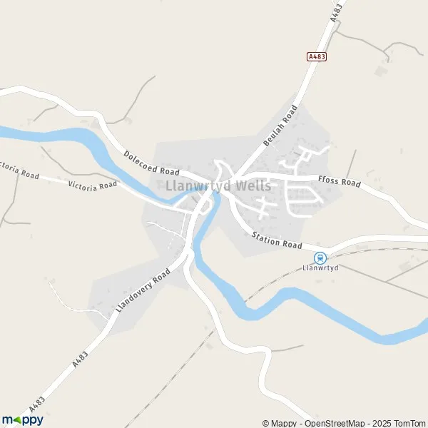 Map Llanwrtyd Wells: map of Llanwrtyd Wells (LD5 4) and practical ...