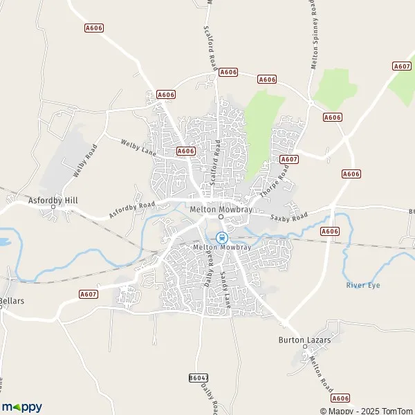 Map Melton: map of Melton (LE13 1) and practical information
