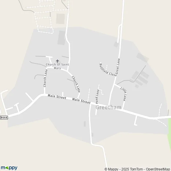 Map Greetham: map of Greetham (LE15 7) and practical information