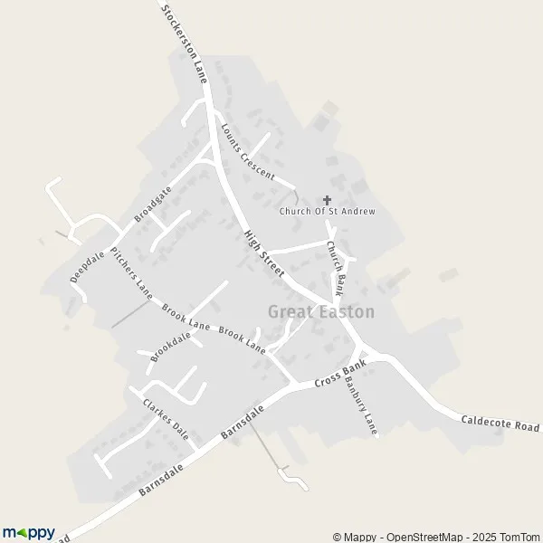 Map Great Easton: map of Great Easton (LE16 8) and practical information