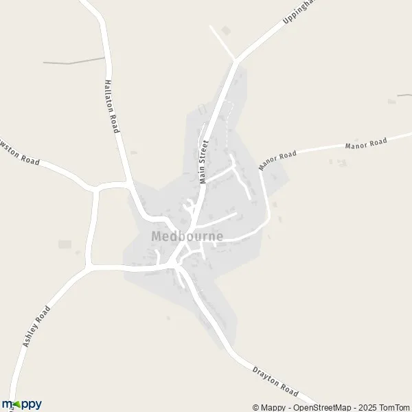 Map Medbourne: map of Medbourne (LE16 8) and practical information
