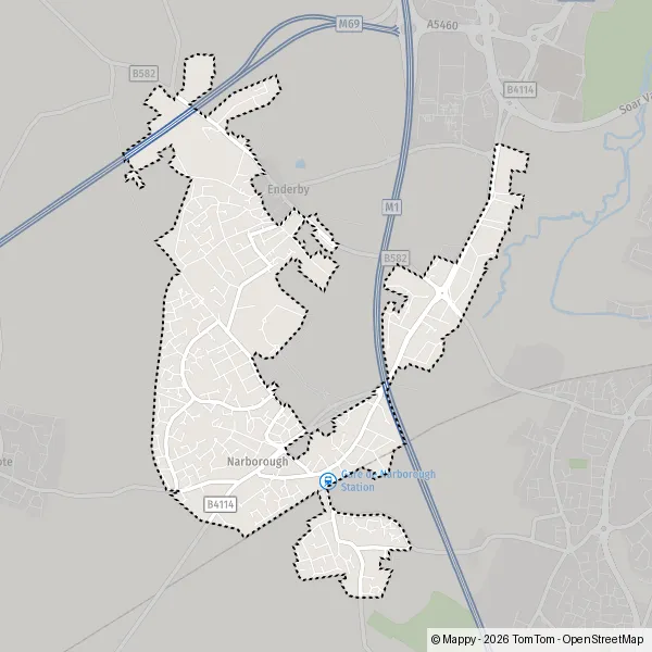 Map Narborough: map of Narborough (LE19 2) and practical information
