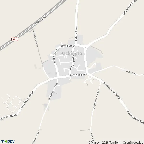 Map Packington: map of Packington (LE65 1) and practical information
