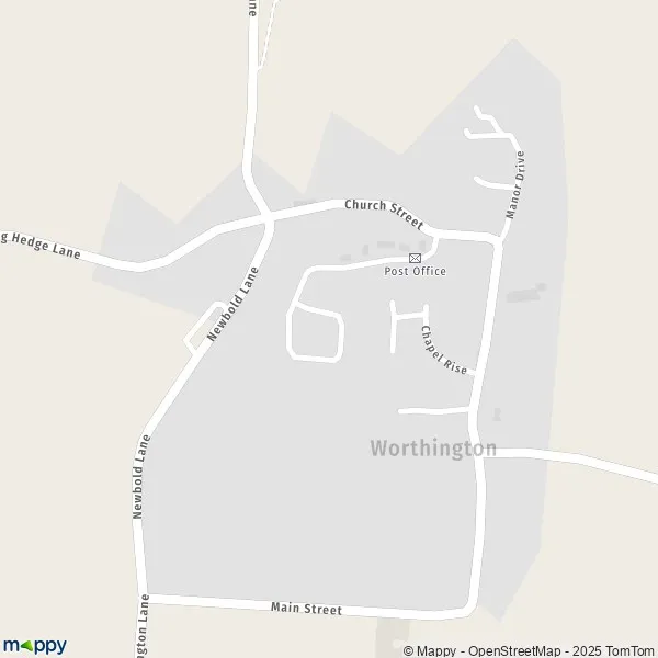 Map Worthington: map of Worthington (LE65 1) and practical information