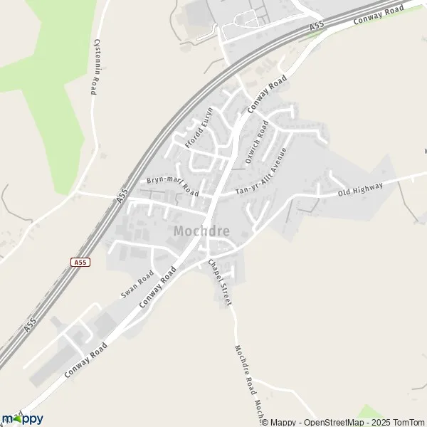 Map Mochdre: map of Mochdre (LL28 5) and practical information