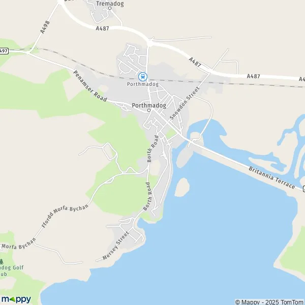 Map Porthmadog: map of Porthmadog (LL49 9) and practical information