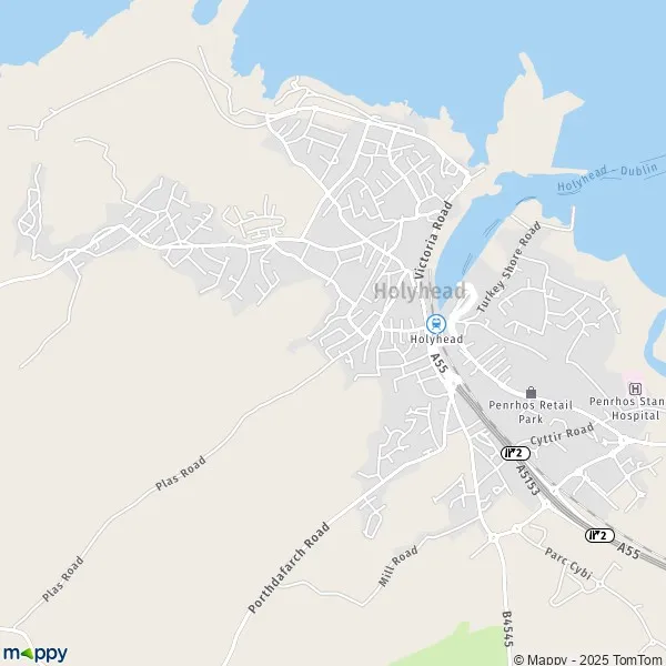 Map Holyhead: map of Holyhead (LL65 1) and practical information