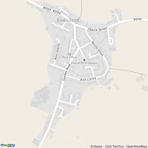 Map Bodedern: map of Bodedern (LL65 3) and practical information