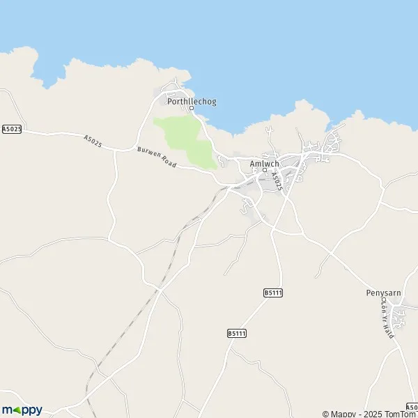 Map Amlwch: map of Amlwch (LL68 9) and practical information