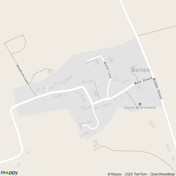 Map Burton: map of Burton (LN1 2) and practical information