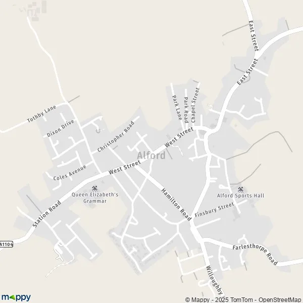 Map Alford: map of Alford (LN13 9) and practical information