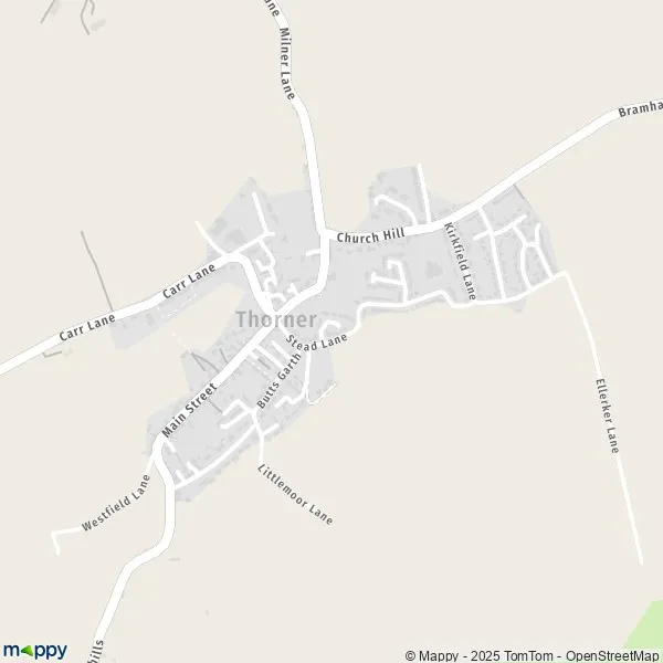 Map Thorner: map of Thorner (LS14 3) and practical information