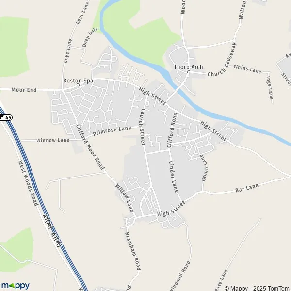 Map Boston Spa: map of Boston Spa (LS23 6) and practical information