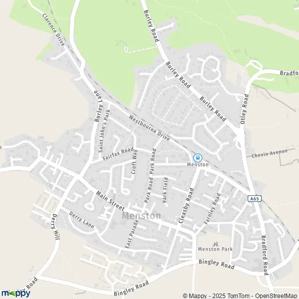 Map Menston: map of Menston (LS29 6) and practical information