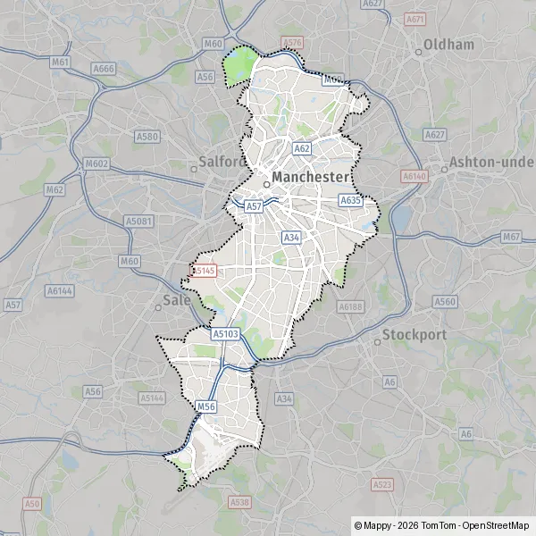 Map Manchester: map of Manchester (M25 2SW) and practical information
