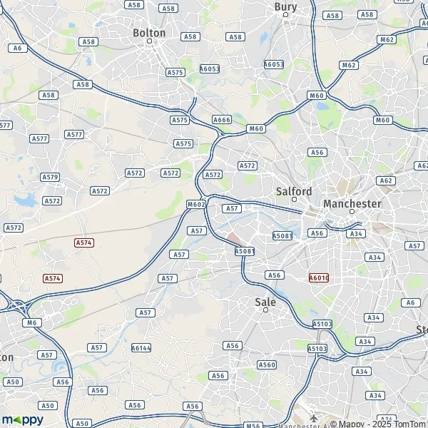 Map Salford: map of Salford (M30 0) and practical information