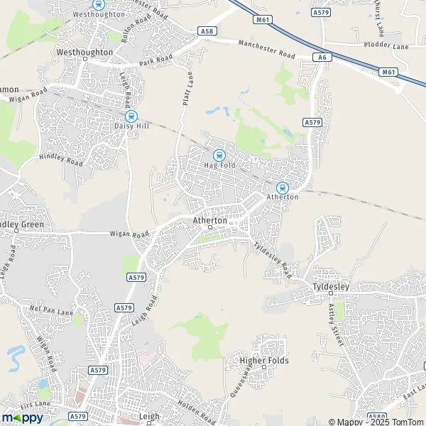 Map Atherton: map of Atherton (M46 0) and practical information