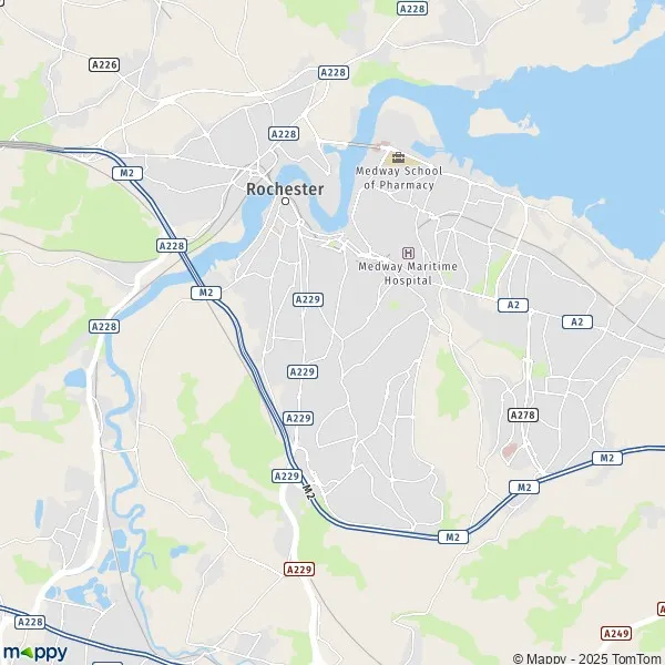 Map Rochester: map of Rochester (ME1 1) and practical information