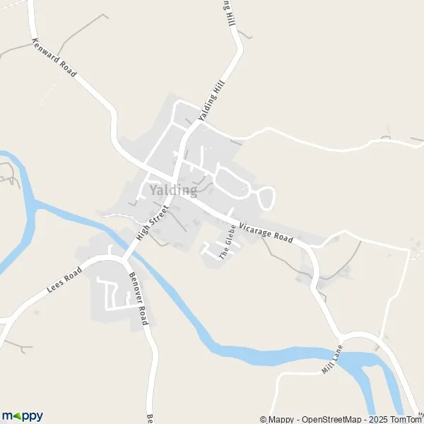 Map Yalding: map of Yalding (ME18 6) and practical information