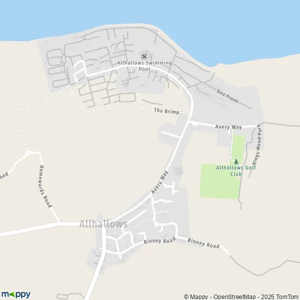 Map Allhallows: map of Allhallows (ME3 9) and practical information