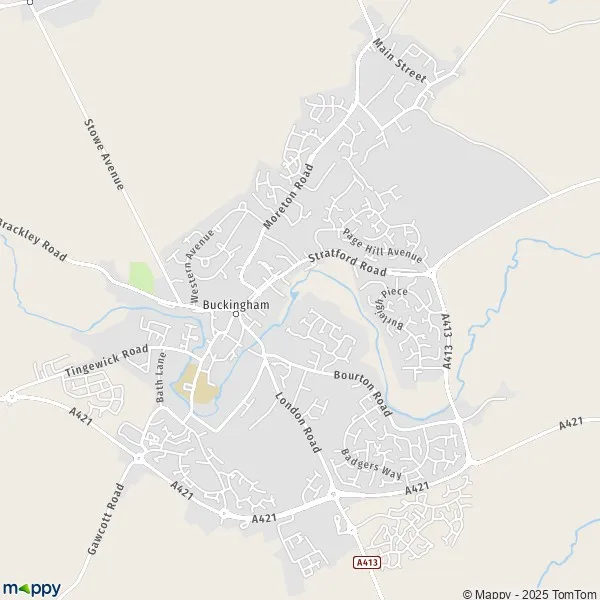 Map Buckingham: map of Buckingham (MK18 1) and practical information
