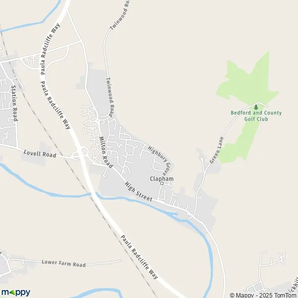 Map Clapham: map of Clapham (MK41 6) and practical information