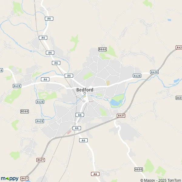 Map Bedford Borough: map of Bedford Borough (MK44 1) and practical ...