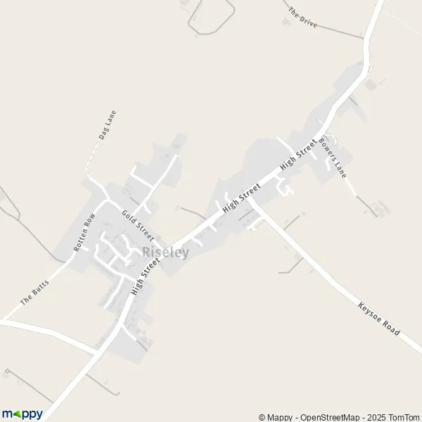 Map Riseley: map of Riseley (MK44 1) and practical information