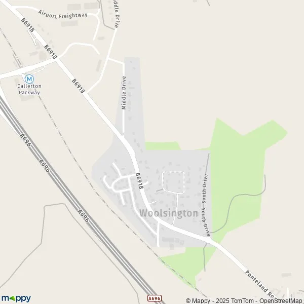 Map Woolsington: map of Woolsington (NE13 8) and practical information