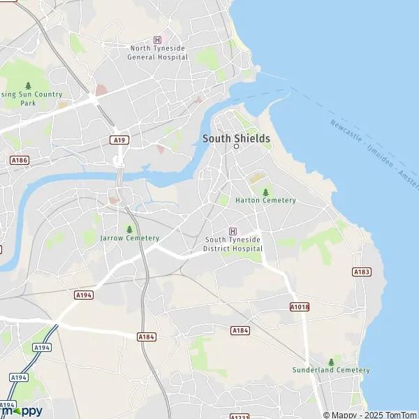 Map South Tyneside: map of South Tyneside (NE34 6) and practical ...