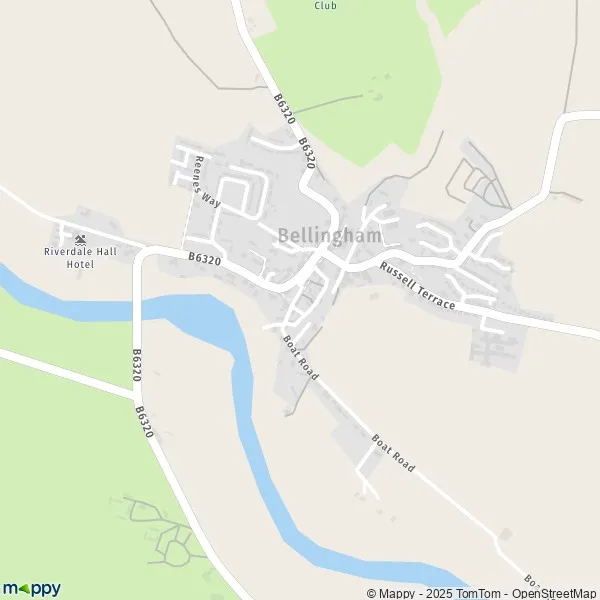 Map Bellingham: map of Bellingham (NE48 2) and practical information