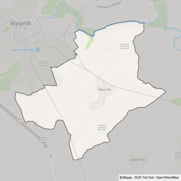 Map Hepscott: map of Hepscott (NE61 6) and practical information