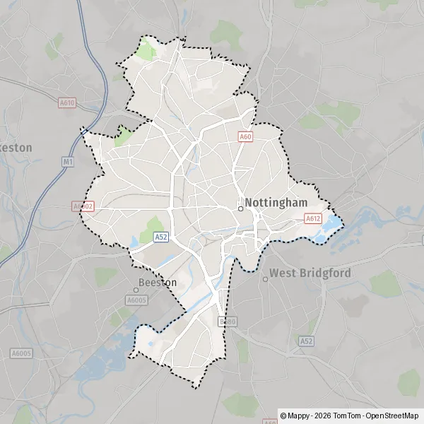 Map Nottingham: map of Nottingham (NG13 0) and practical information