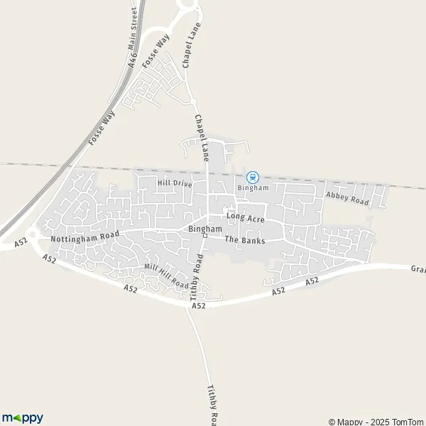 Map Bingham: map of Bingham (NG13 8) and practical information