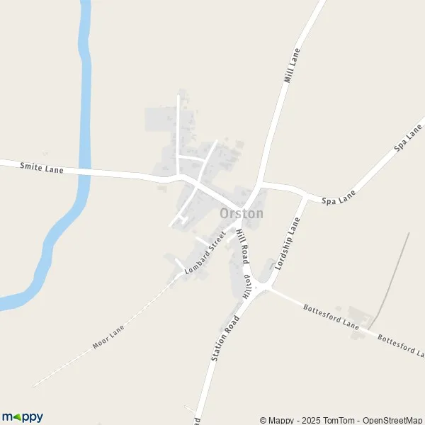 Map Orston: map of Orston (NG13 9) and practical information