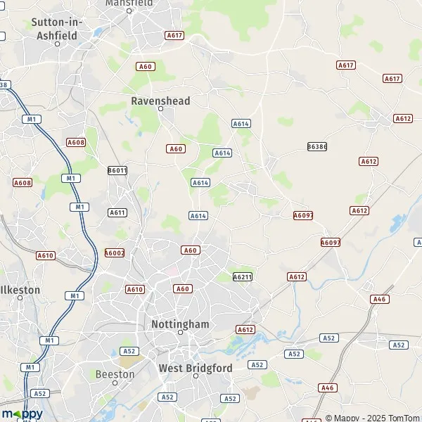 Map Gedling: map of Gedling (NG14 5AN) and practical information