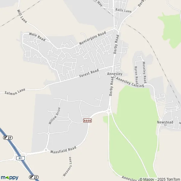 Map Annesley: map of Annesley (NG15 0) and practical information