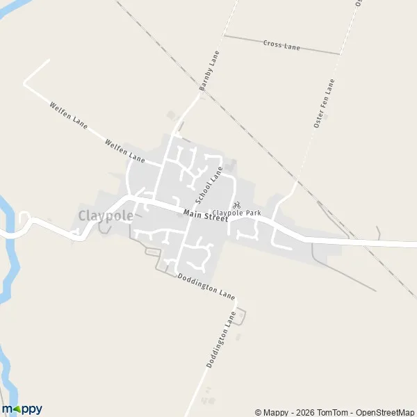 Map Claypole: map of Claypole (NG23 5) and practical information