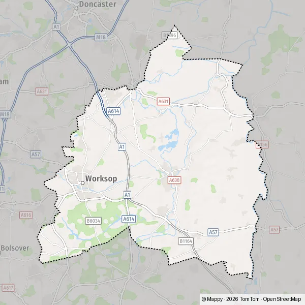 Map Bassetlaw: map of Bassetlaw (NG23 6) and practical information