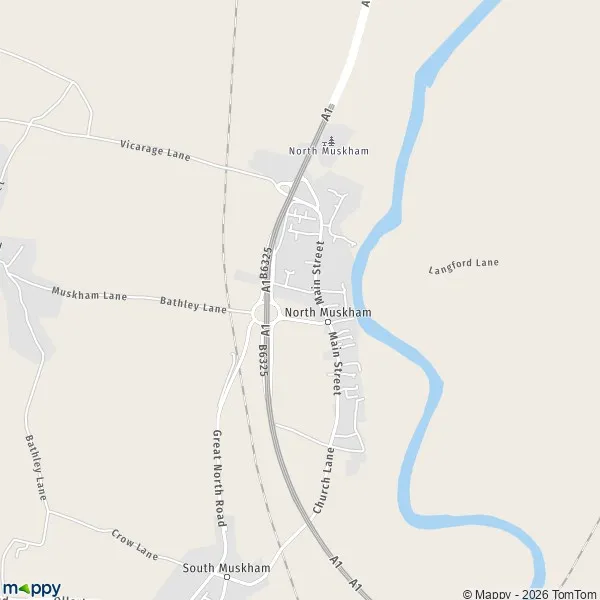 Map North Muskham: map of North Muskham (NG23 6) and practical information
