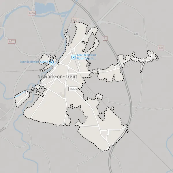 Map Newark and Sherwood: map of Newark and Sherwood (NG24 3) and ...