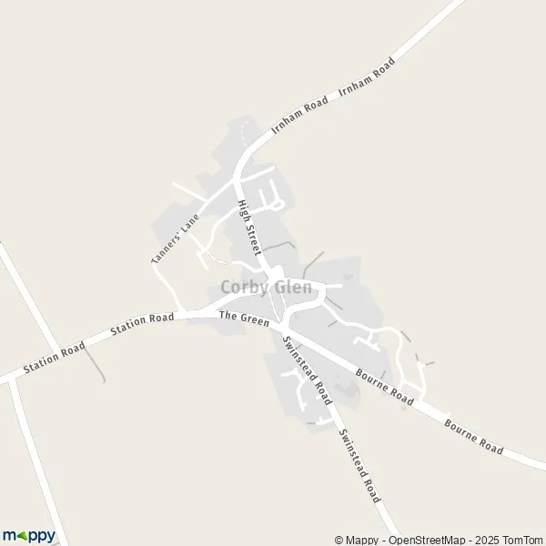 Map Corby Glen: map of Corby Glen (NG33 4) and practical information