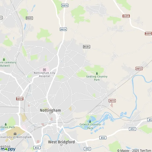 Map Carlton: map of Carlton (NG4 3) and practical information