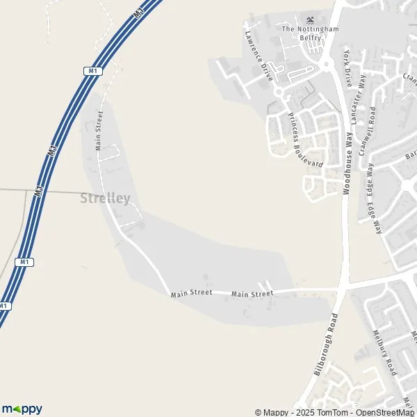Map Strelley: map of Strelley (NG8 6) and practical information