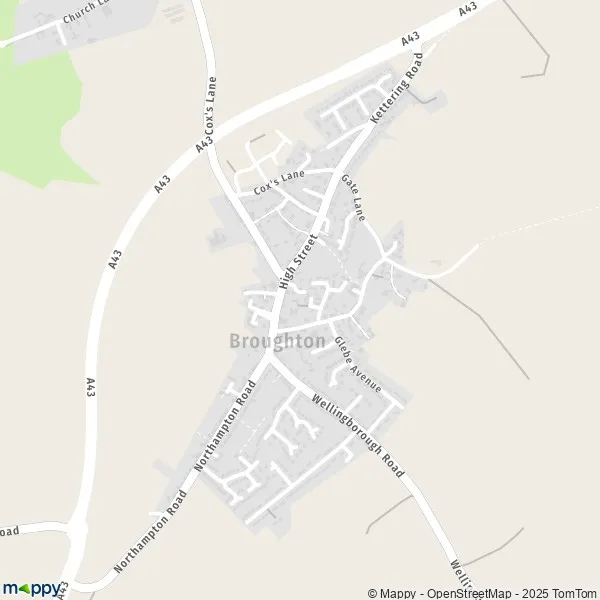 Map Broughton: map of Broughton (NN14 1) and practical information